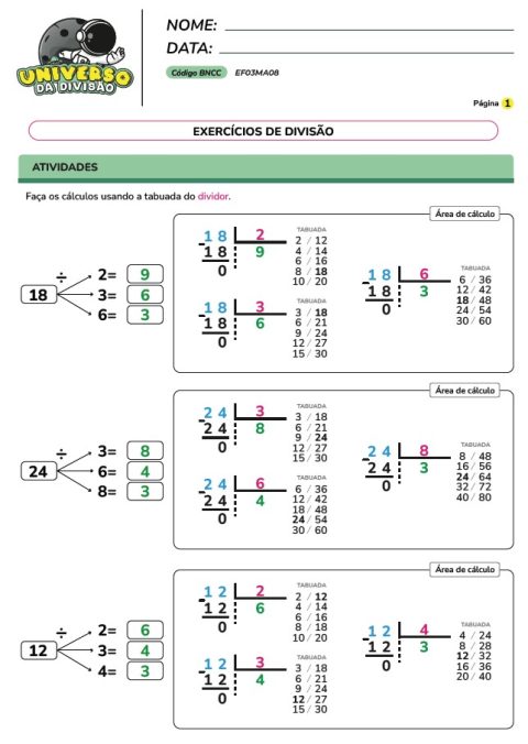 Atividades de Divisão - Universo da Divisão